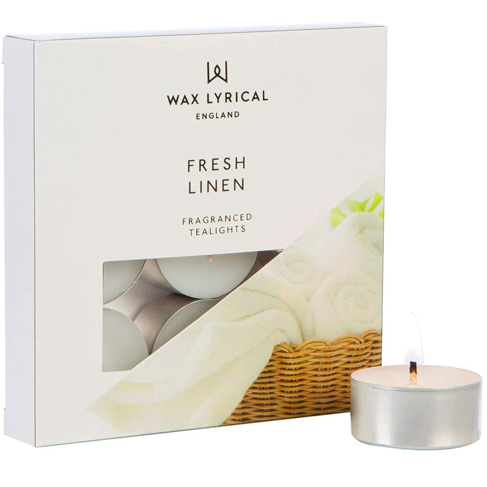 Wax Lyrical Fresh Linen Tea Lights Pack of 9 – Justmylook