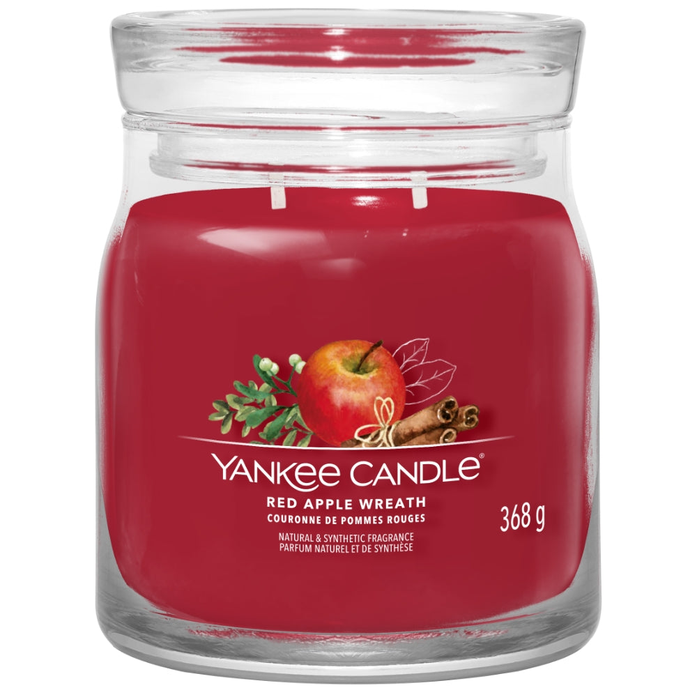 Yankee Candle Red Apple Wreath Medium Signature Jar Candle – Justmylook
