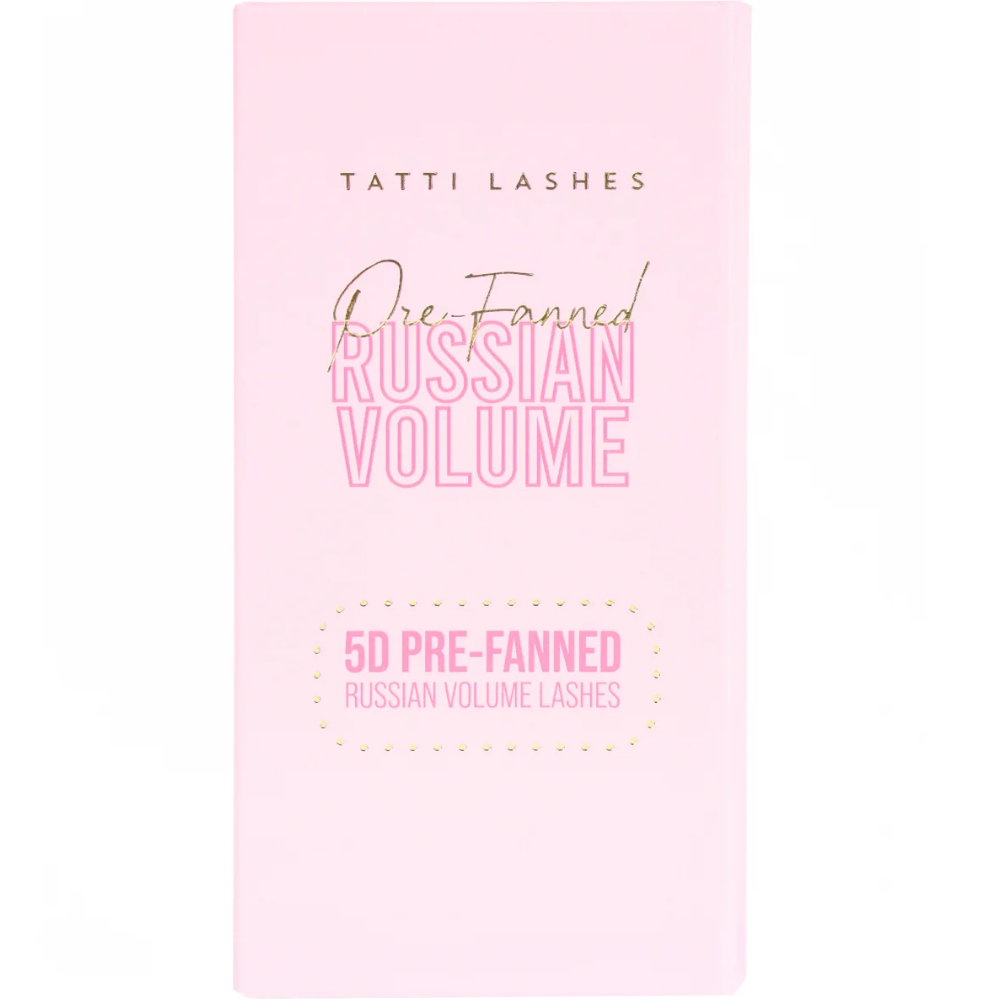 Tatti Lashes 12mm D Curl Pre-Fanned Russian Volume 5D Individual Lashe ...