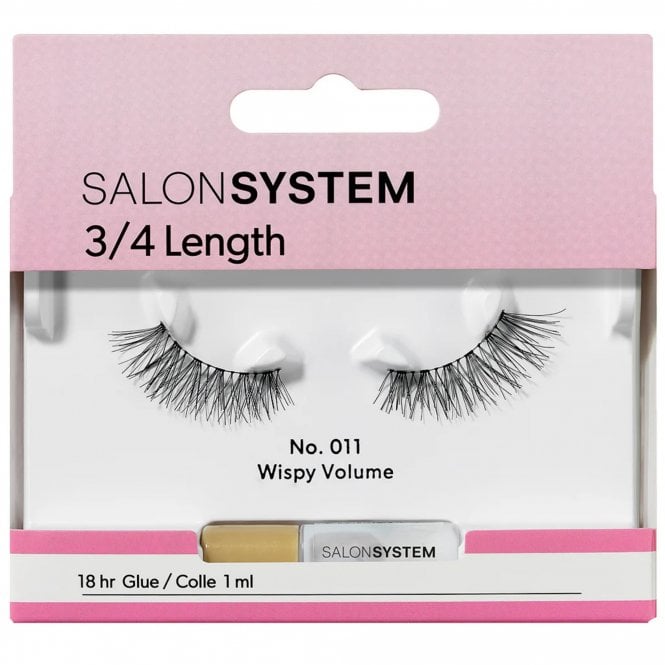 Salon System 3/4 Length Wispy Volume Strip Lashes Black 011 – Justmylook