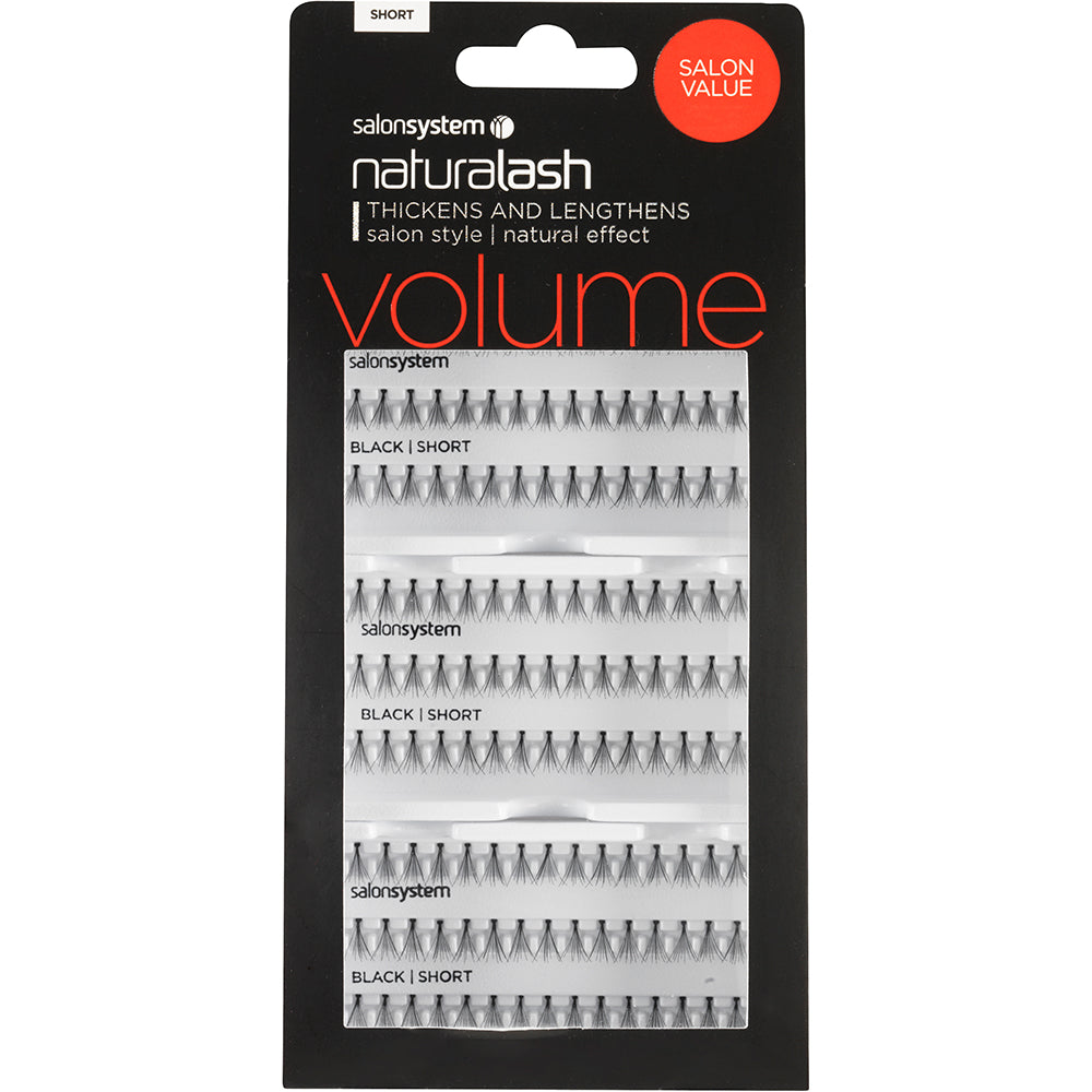 Salon System Naturalash Individual Lashes Black Short 3 Pack – Justmylook