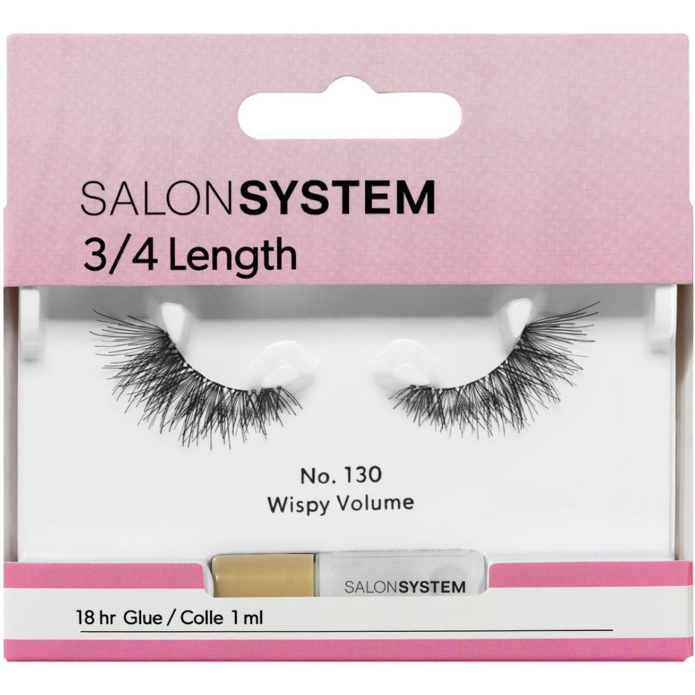 Salon System 3/4 Length Wispy Volume Strip Lashes Black 130 – Justmylook