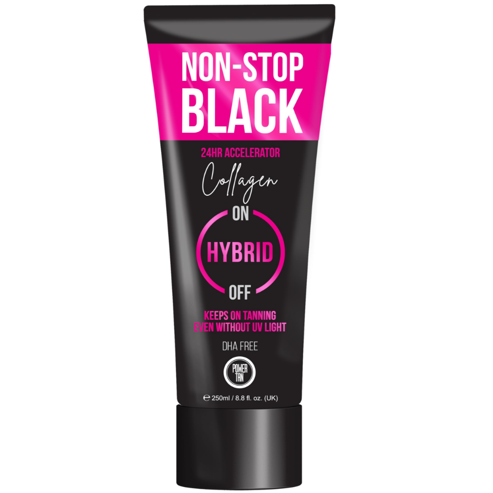 Power Tan Non-Stop Black 24HR Collagen Hybrid Gelee Tanning Accelerato ...