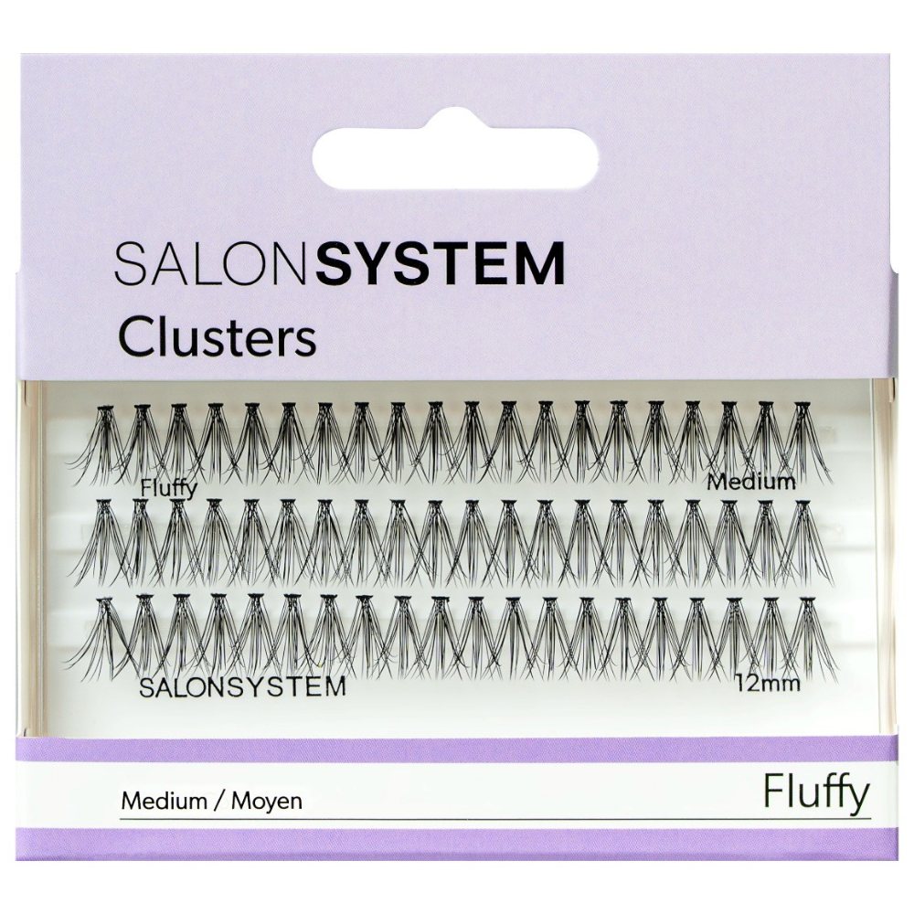 Salon System Individual Lashes Black Fluffy Medium – Justmylook