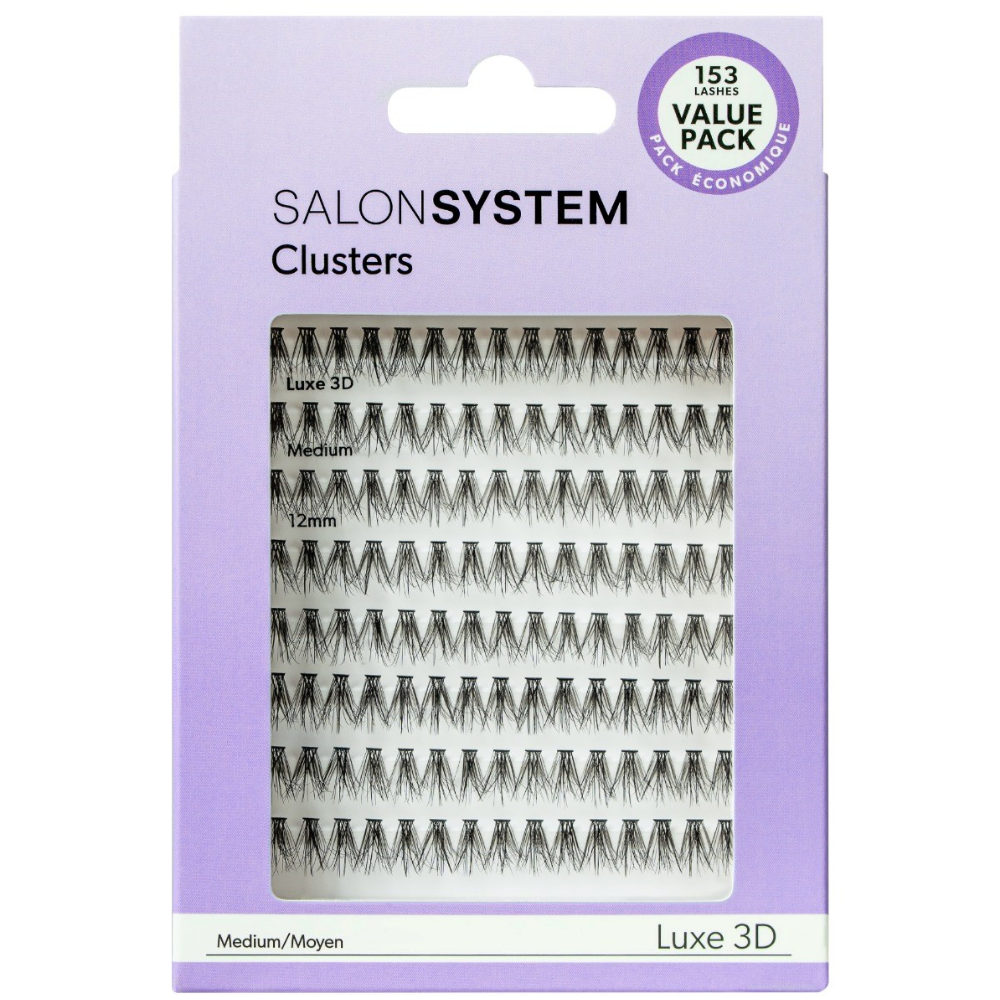 Salon System Individual 3D Luxe Lashes Black Medium Value Pack – Justmylook