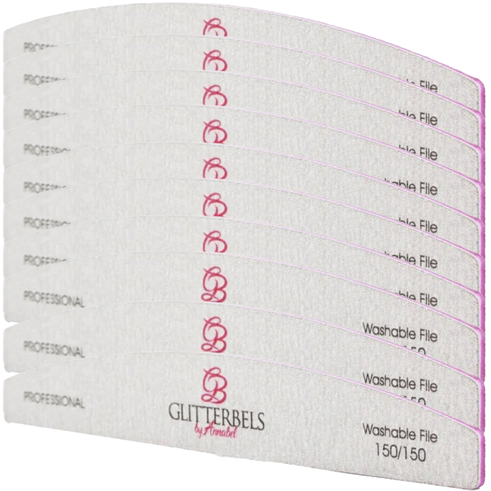Glitterbels Nail File 150/150 Grit Pack of 10 – Justmylook