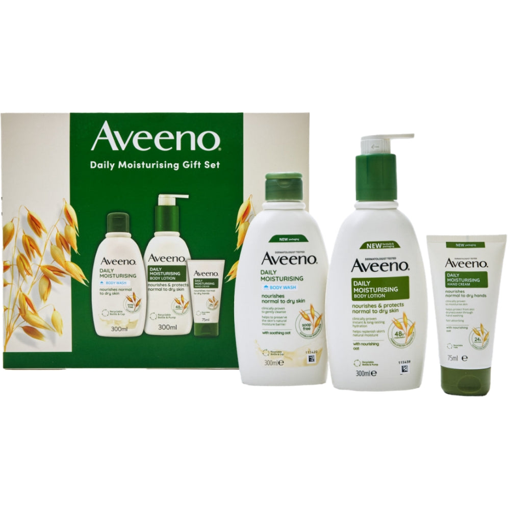 Aveeno Daily Moisture Range 3 Piece Gift Set – Justmylook