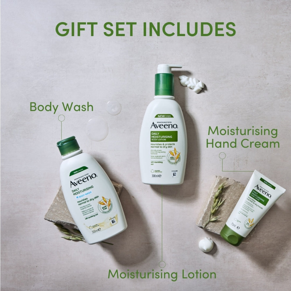 Aveeno Daily Moisture Range 3 Piece Gift Set – Justmylook