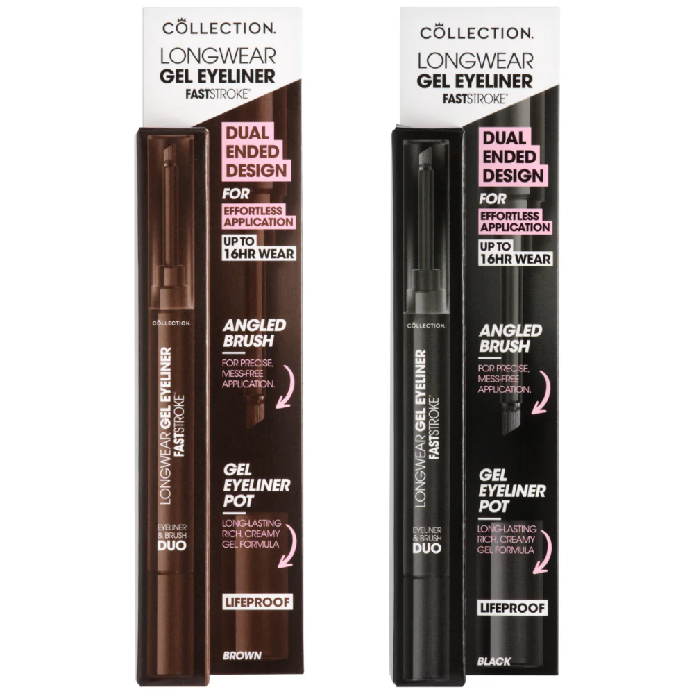 Collection Cosmetics Fast Stroke Longwear Gel Eyeliner & Brush Duo 12m ...