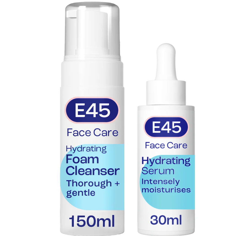 E45 Face Foaming Cleanser 150ml & Face Hydrating Serum 30ml Duo ...