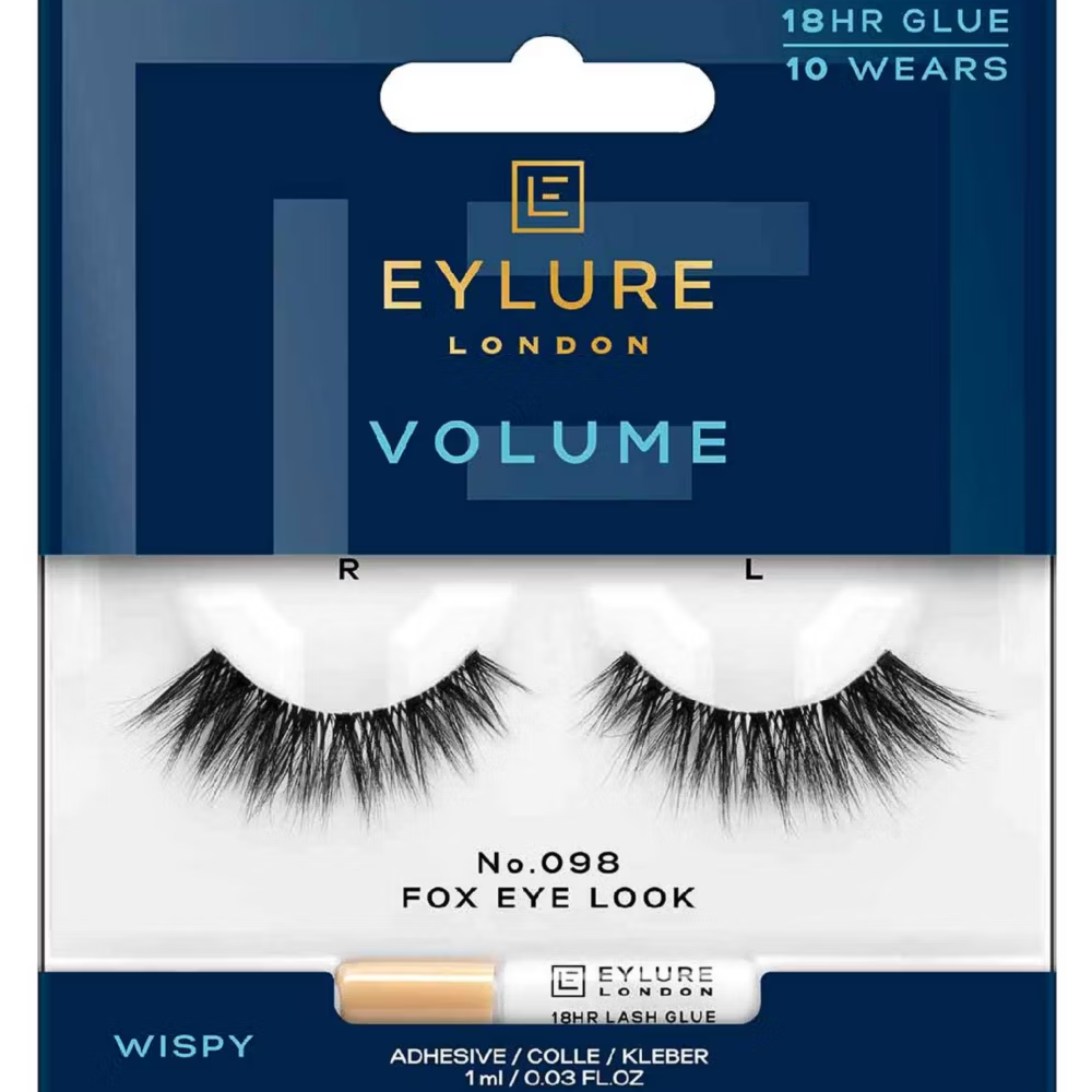 Eylure Volume Lash 098 Fox Eye Look Wispy Strip Lashes Black – Justmylook