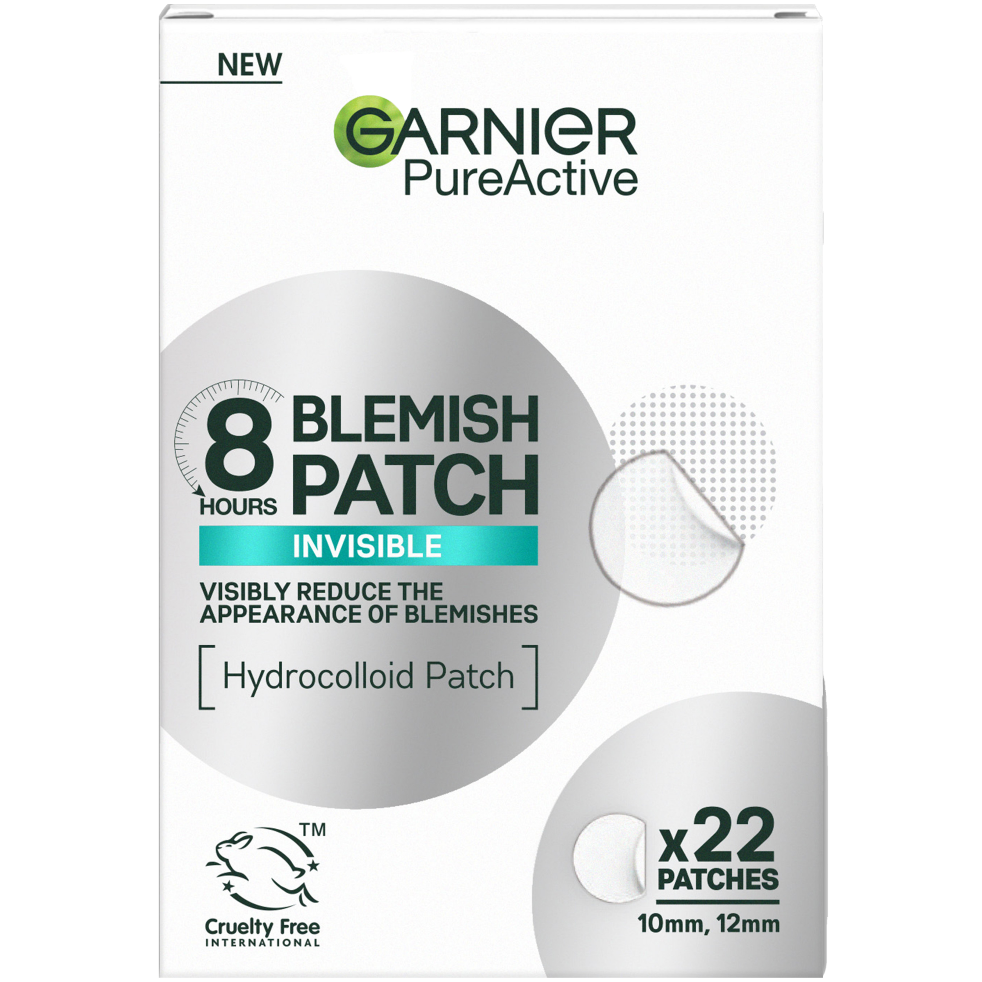 Garnier Pure Active 8 Hour Invisible Blemish Hydrocolloid Patches x22 ...