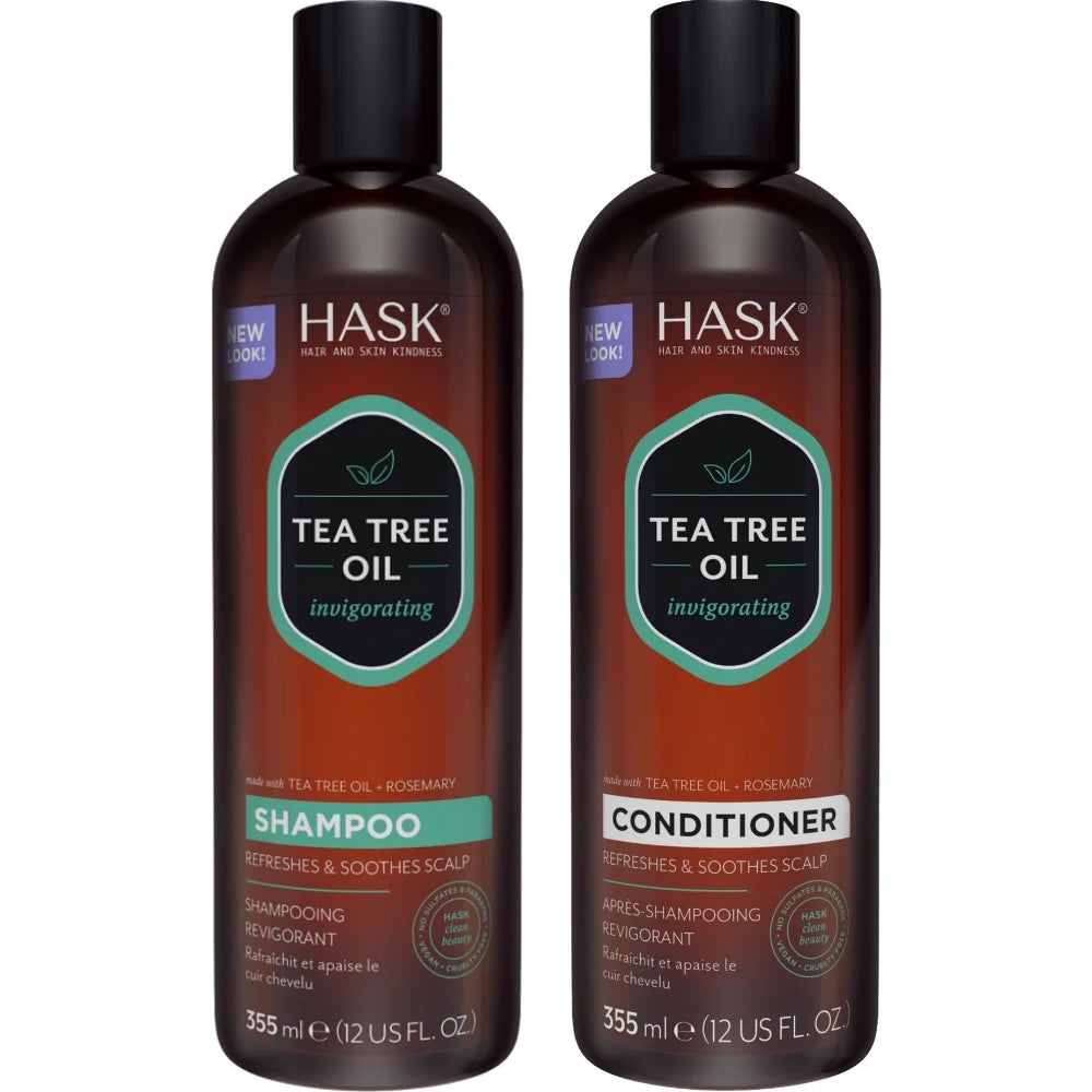 Hask Tea Tree Oil Invigorating Shampoo & Conditioner Twin 2 x 355ml ...