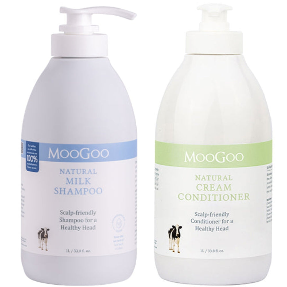 MooGoo Natural Milk Scalp-Friendly Shampoo & Conditioner Twin 2 x 1000 ...