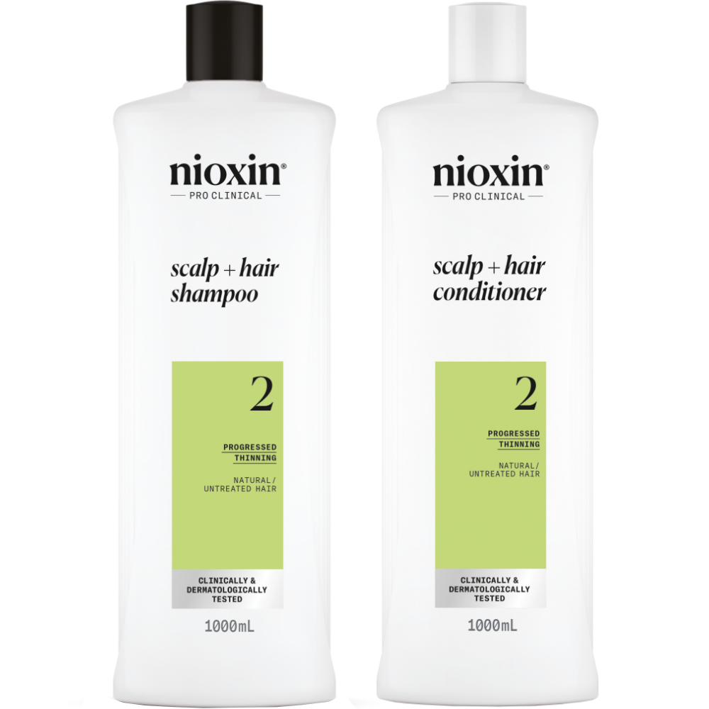 Nioxin System 2 Shampoo & Conditioner Twin for Natural Hair with Progr ...