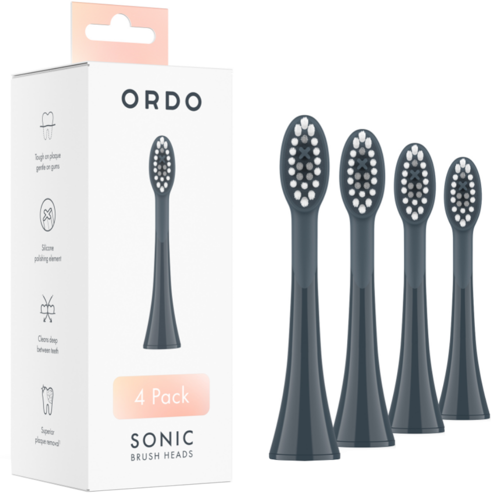 Ordo Sonic Brush Heads Charcoal Grey Pack of 4 – Justmylook