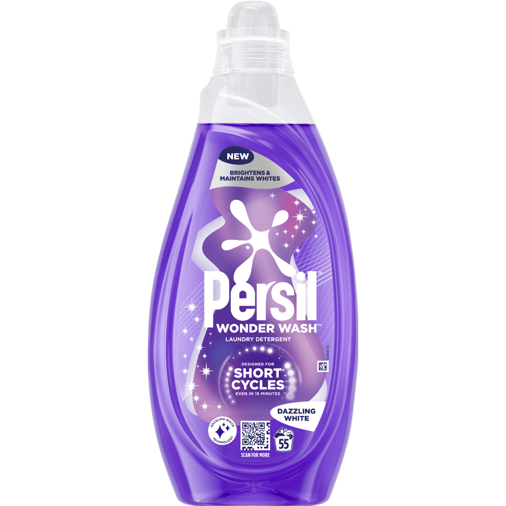 Persil Wonder Wash Dazzling White Bio Liquid Laundry Detergent 55 Wash ...