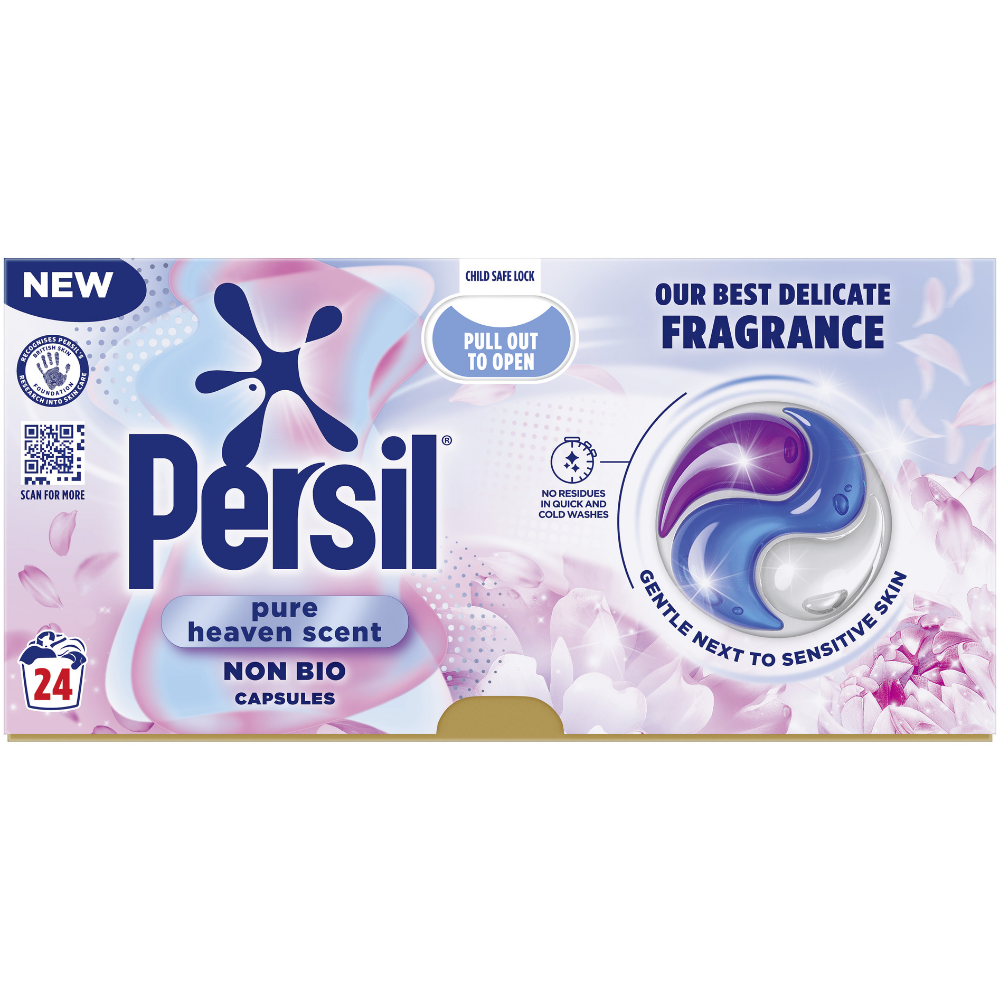 Persil Pure Heaven Scent Non-Bio Laundry Washing Detergent Capsules 24 ...