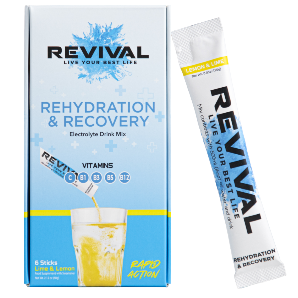 Revival Lemon & Lime Rehydration & Recovery Electrolyte Drink Mix x6 ...