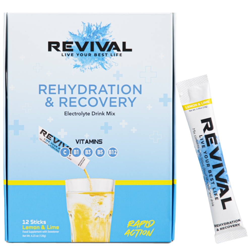 Revival Lemon & Lime Rehydration & Recovery Electrolyte Drink Mix x12 ...