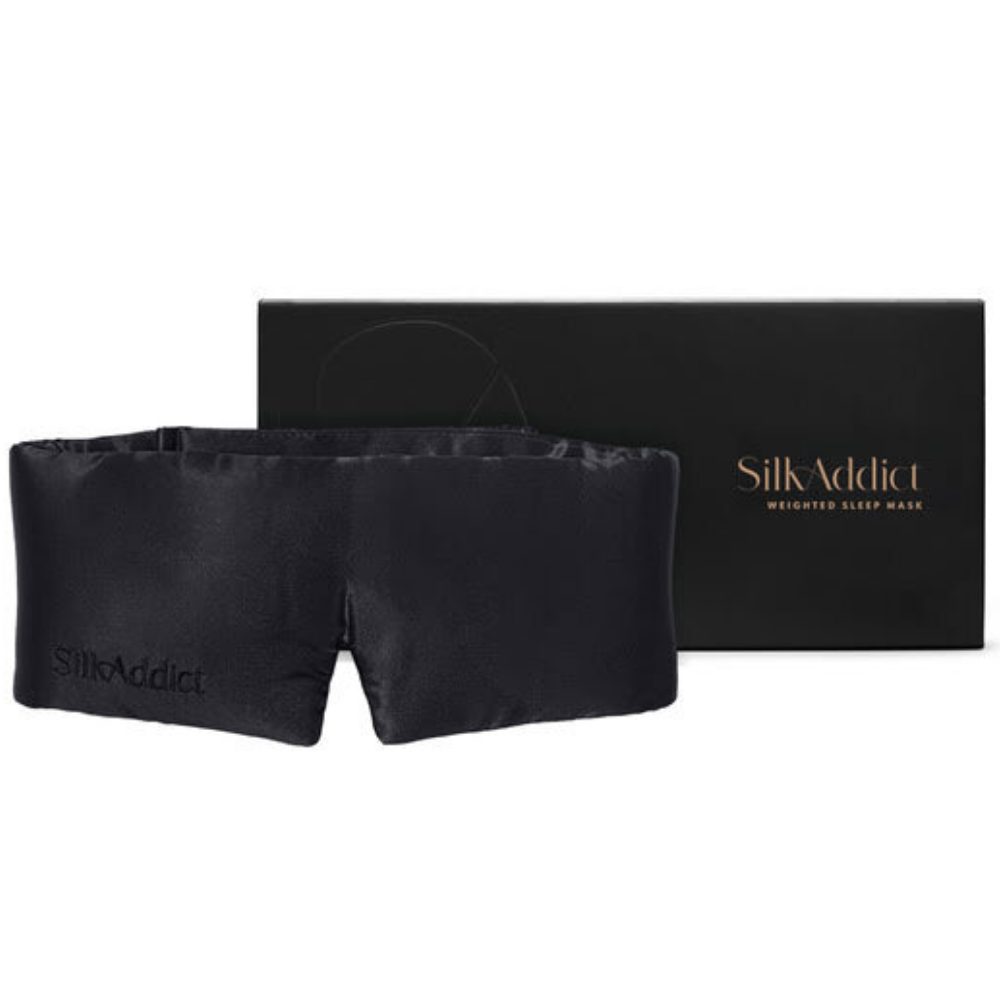 Silk Addict Weighted Mulberry Silk Sleep Mask Black – Justmylook