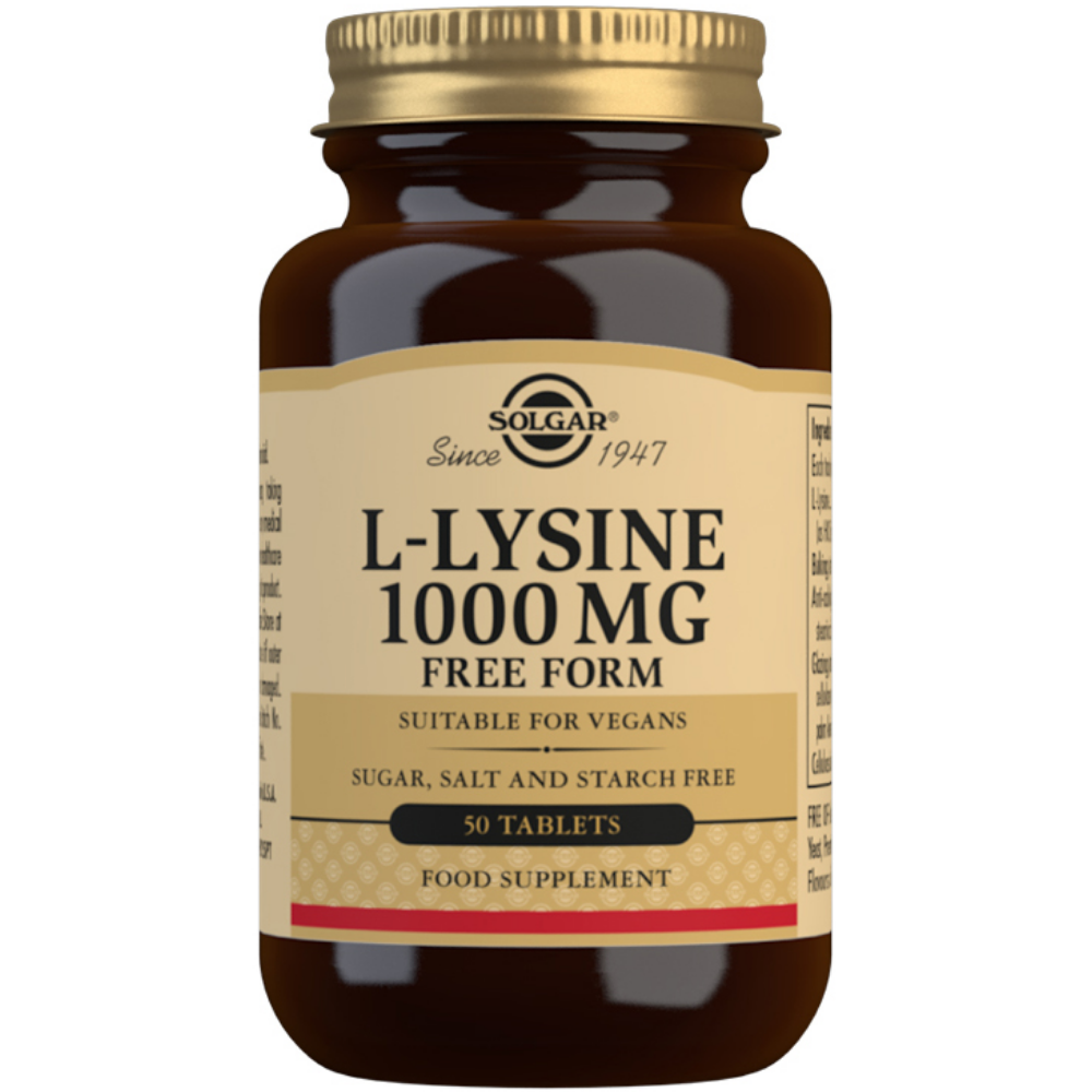 Solgar L-Lysine 1000 mg Free Form 50 Tablets – Justmylook
