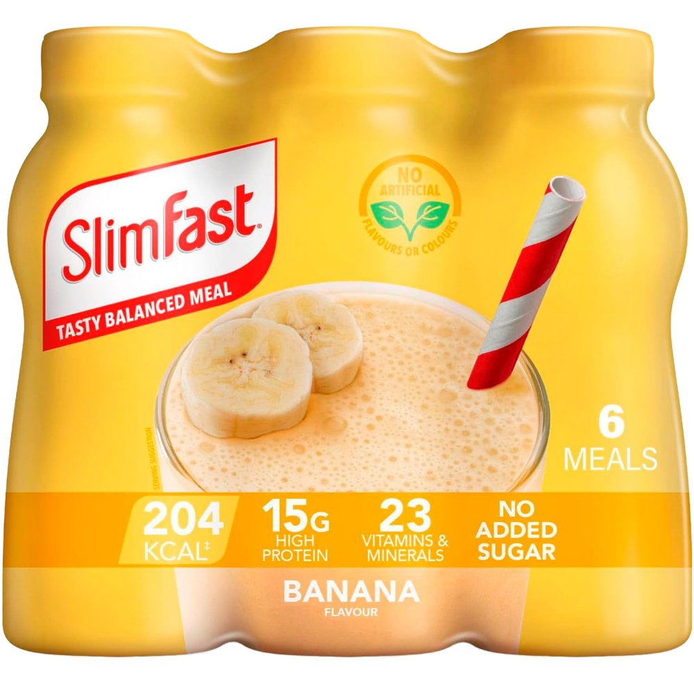 SlimFast Tasty Balanced Meal Banana Milkshake Multipack 6 x 325ml ...