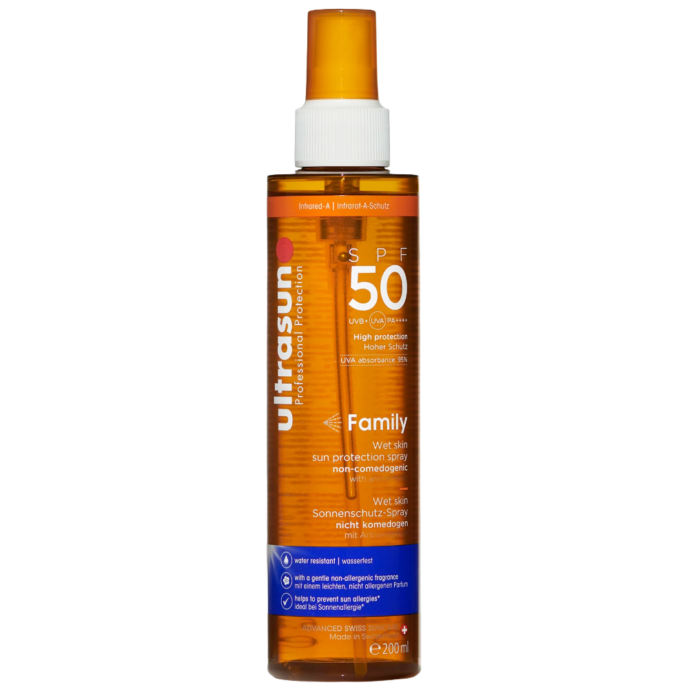 Ultrasun Family Wet Skin Sun Protection Spray PA++++ SPF50 200ml ...