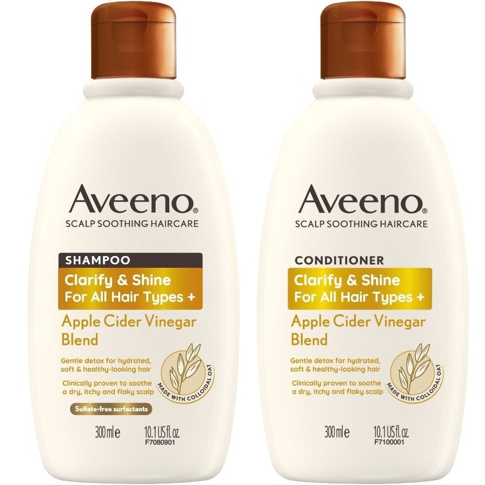 Aveeno Clarify and Shine+ Apple Cider Vinegar Blend Shampoo & Conditio ...