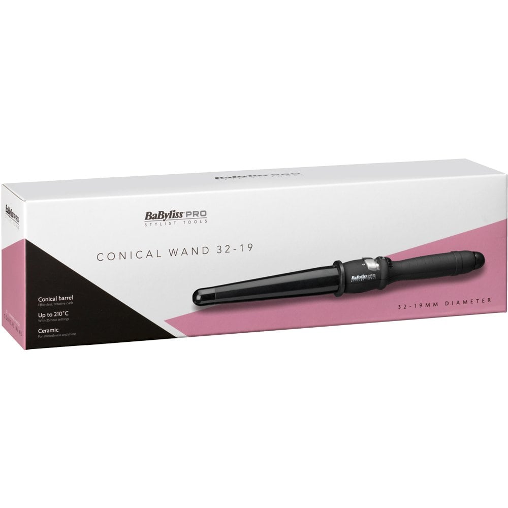 Babyliss Pro Ceramic Dial A Heat Conical Wand 32-19mm Black – Justmylook