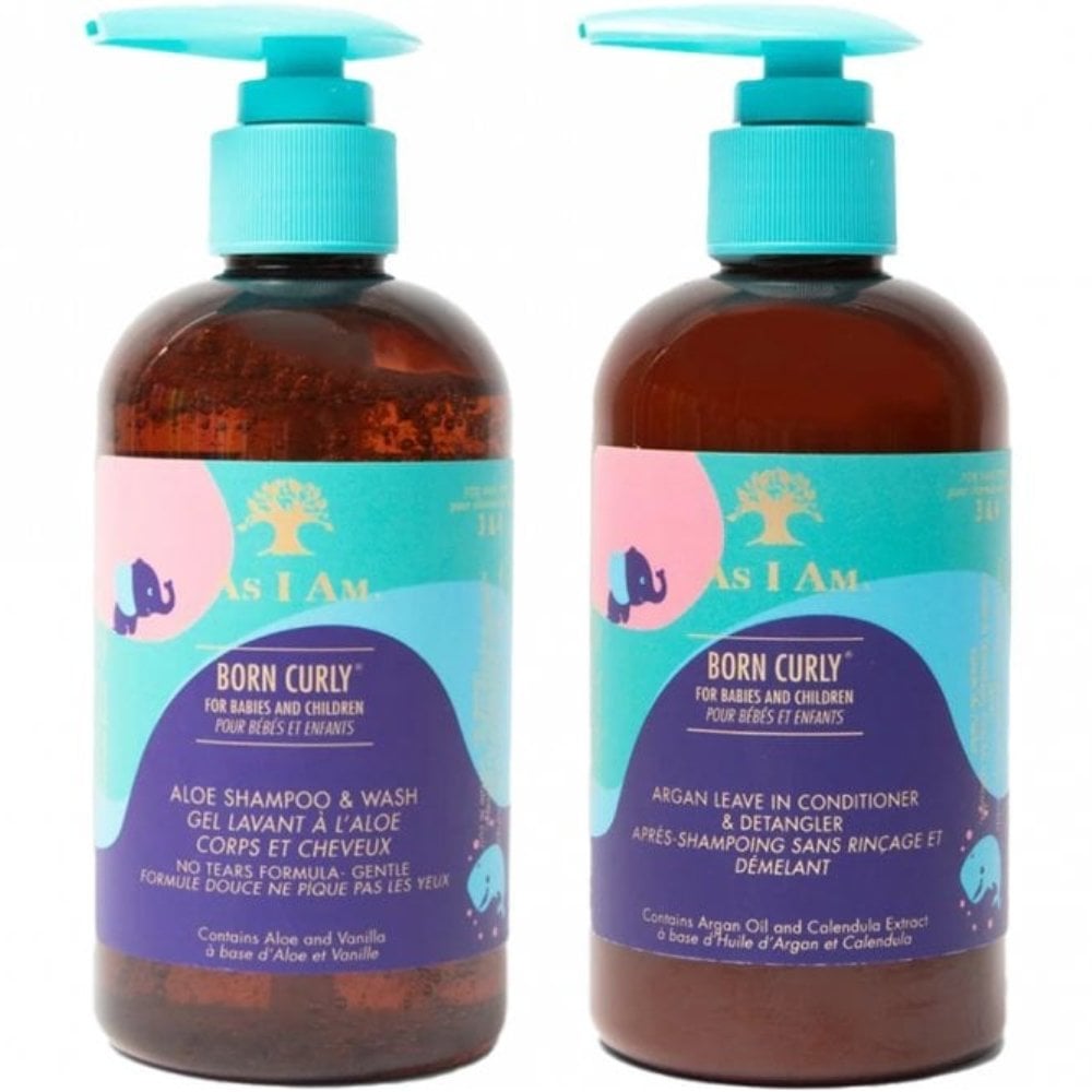 As I Am Born Curly Aloe Shampoo & Conditioner for Babies & Children Tw ...