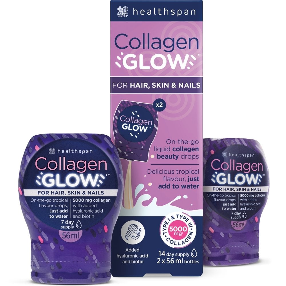 Healthspan Collagen Glow 5000mg for Hair, Skin, and Nails 14 Day Suppl ...
