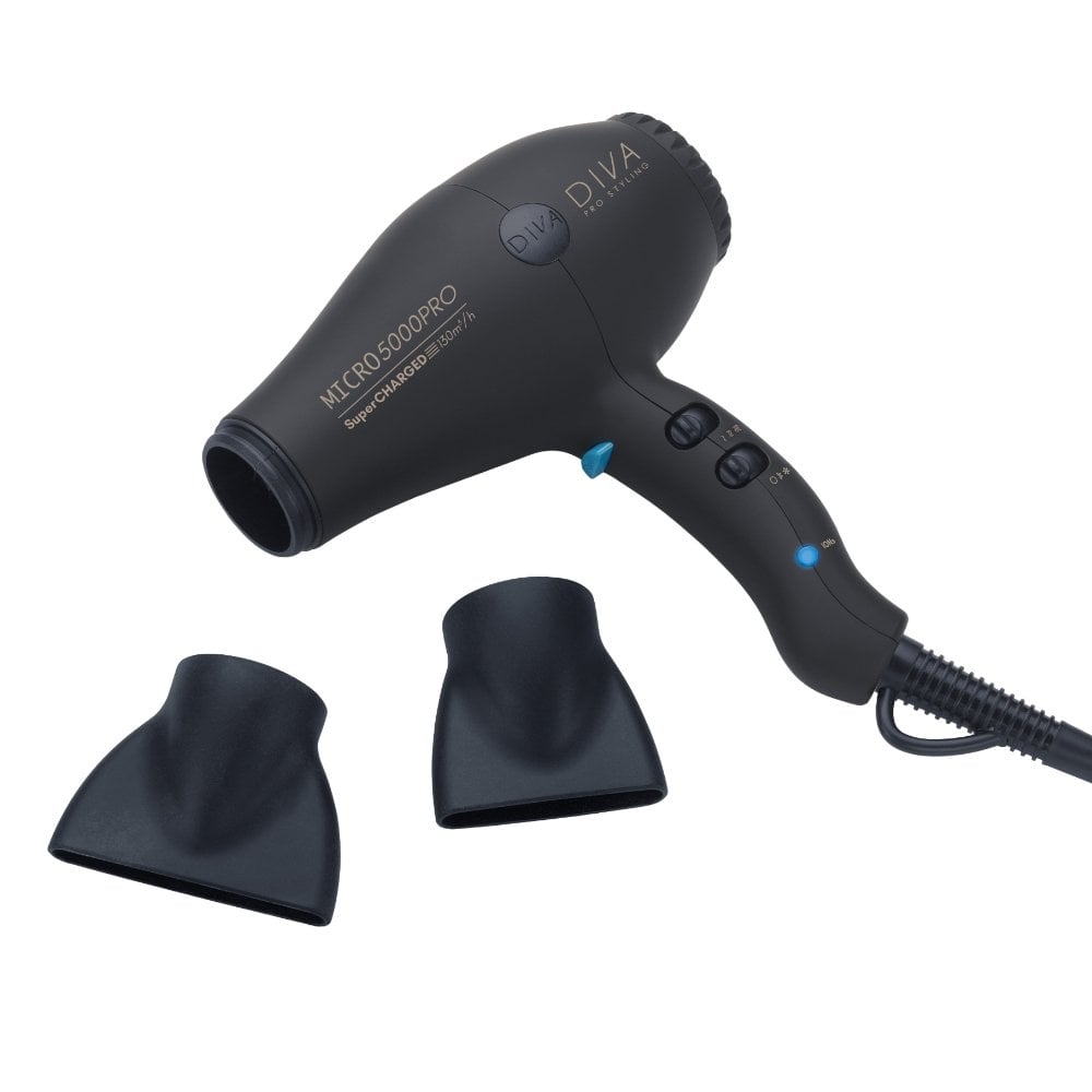 Diva Pro Micro 5000 Pro Hair Dryer Black – Justmylook