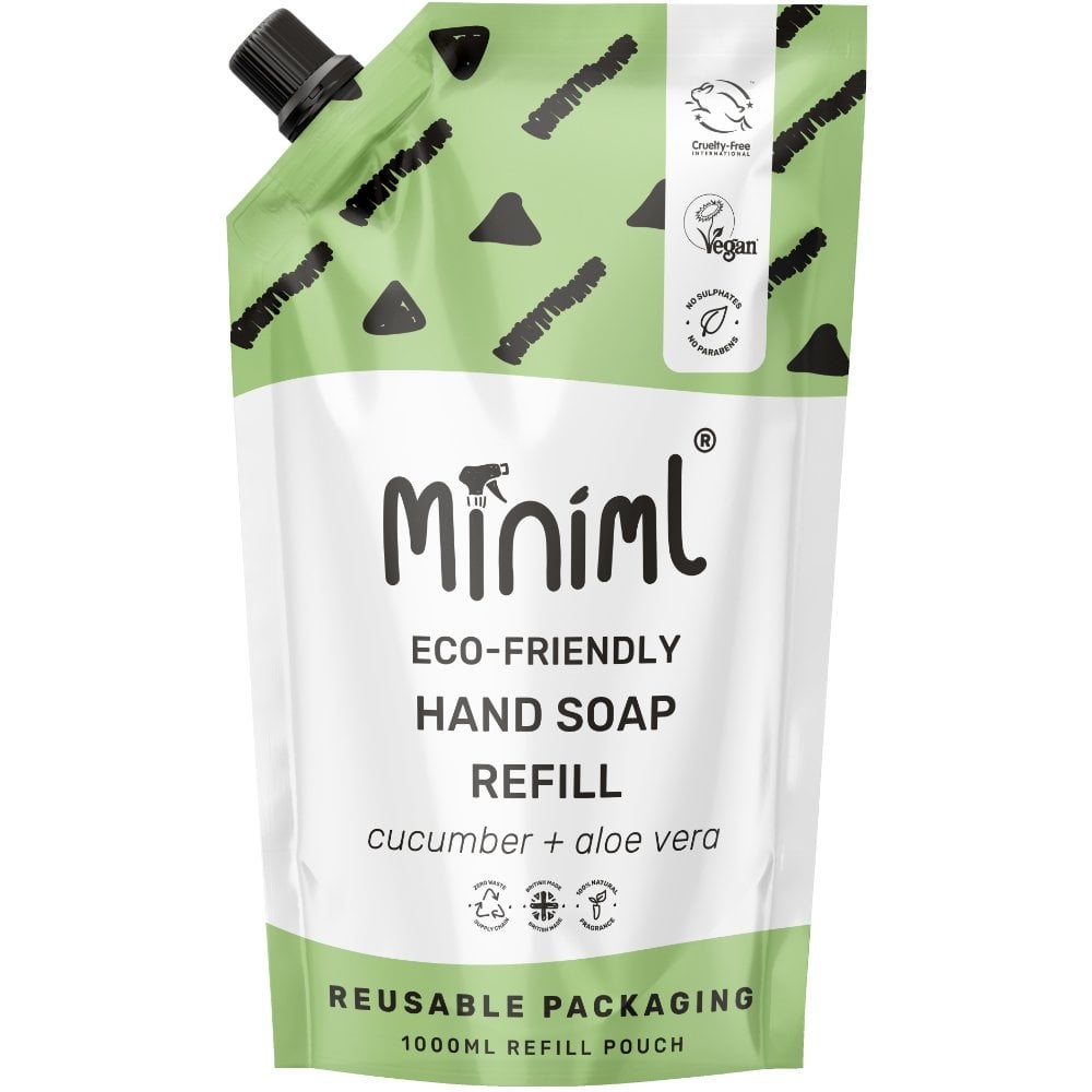 Miniml Eco-Friendly Hand Soap Cucumber + Aloe Vera 1000ml Pouch ...
