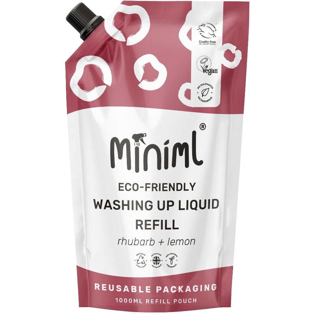 Miniml Washing Up Liquid Wild Rhubarb & Lemon Refill Pouch 1000ml ...
