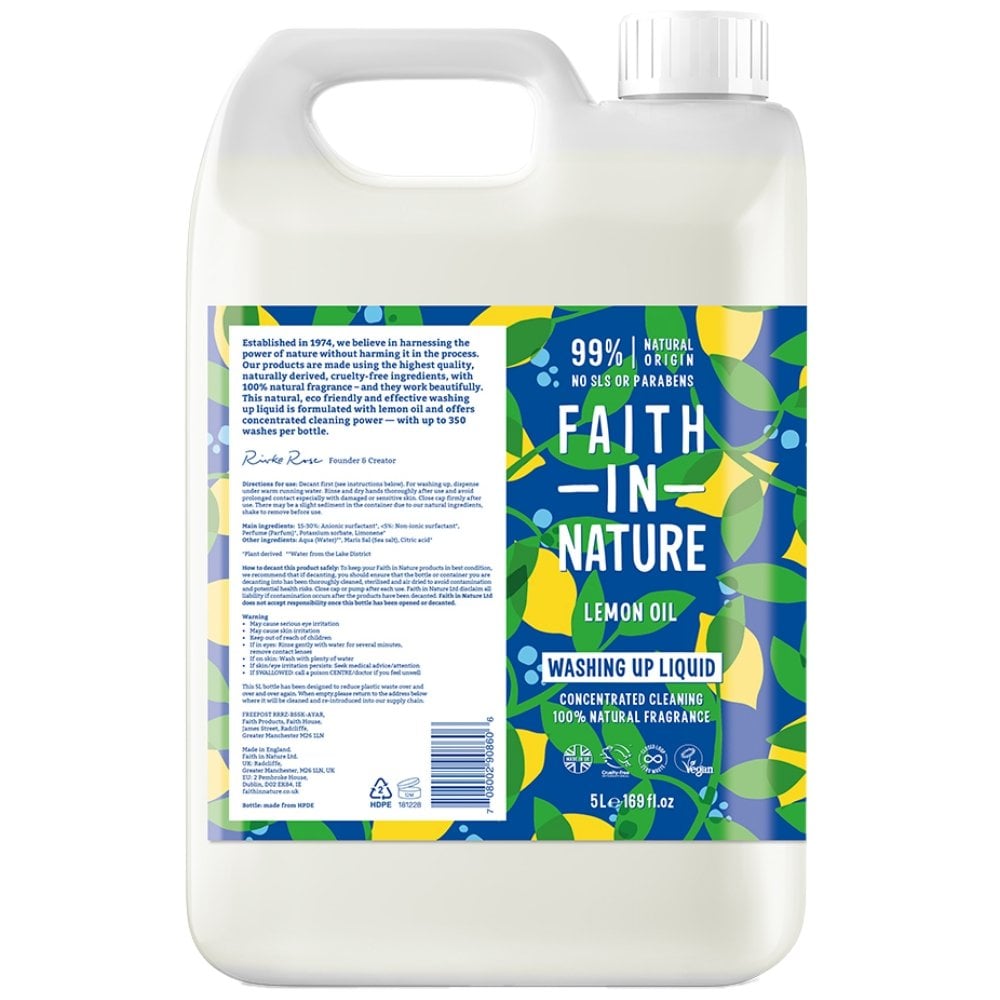 Faith In Nature Super Concentrated Washing Up Liquid 5000ml – Justmylook