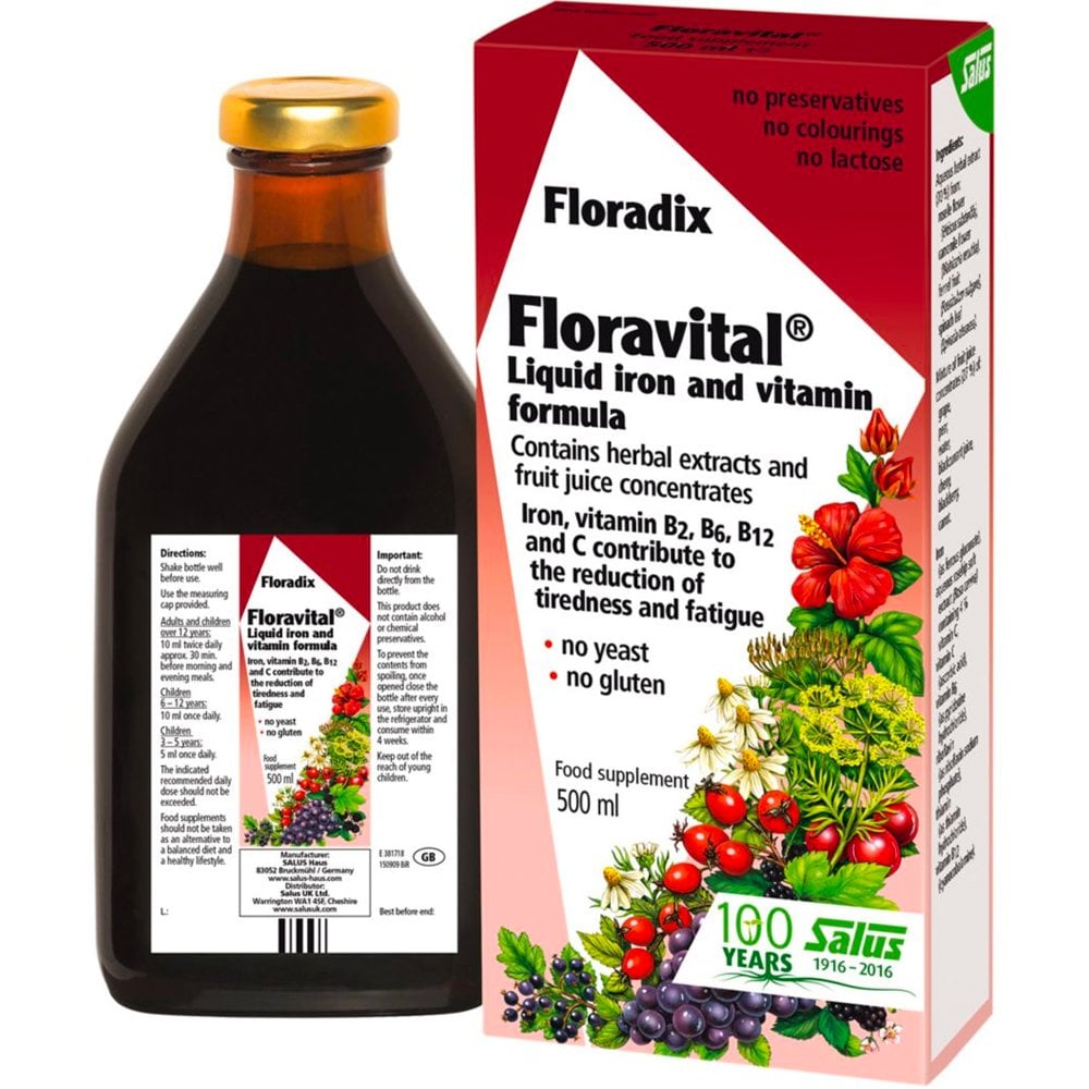 Floradix Floravital Liquid Iron and Vitamin Formula 500ml – Justmylook