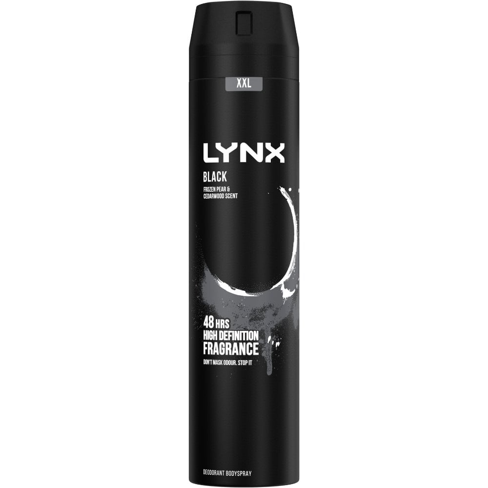 Lynx XXL Black 48h Frozen Pear & Cedarwood Deodorant Body Spray 250ml ...