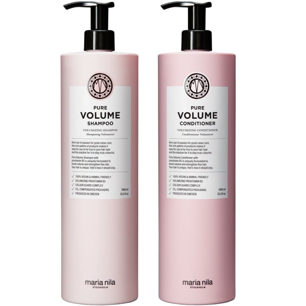 Maria Nila Pure Volume Volumising Shampoo & Conditioner Twin 2 x 1000m ...
