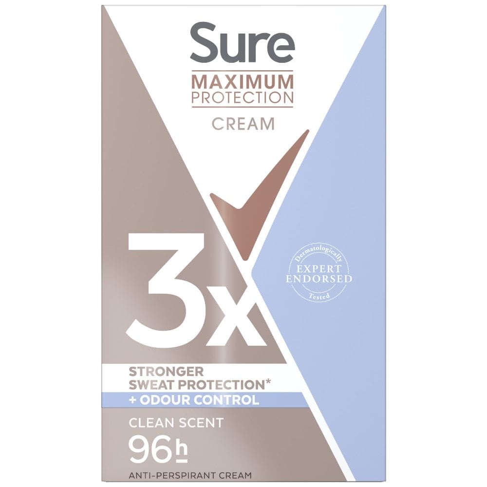 Sure Maximum Protection 96h Clean Scent Anti-Perspirant Deodorant Stick ...