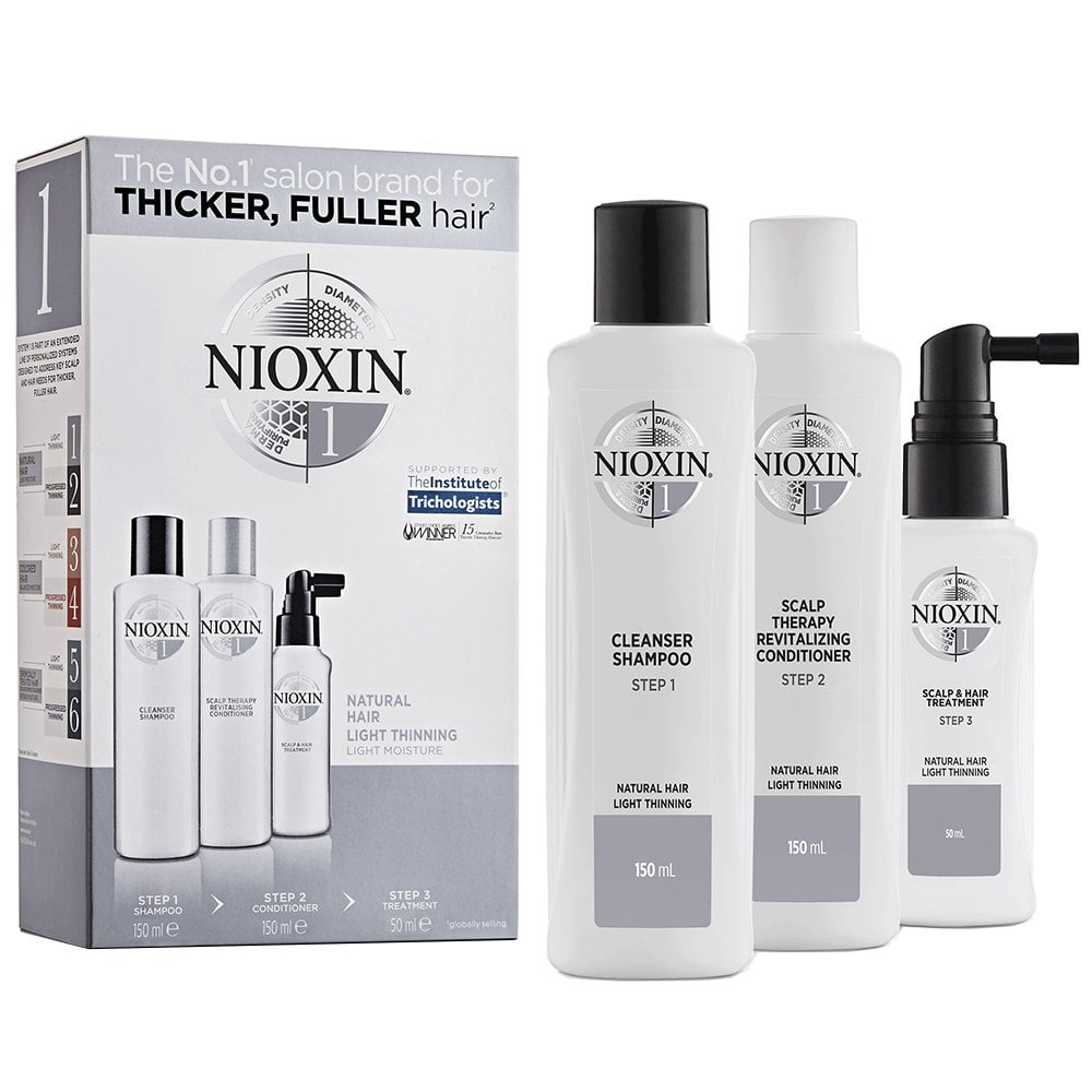 Nioxin System 1 Hair Starter Kit for Natural Hair with Light Thinning ...