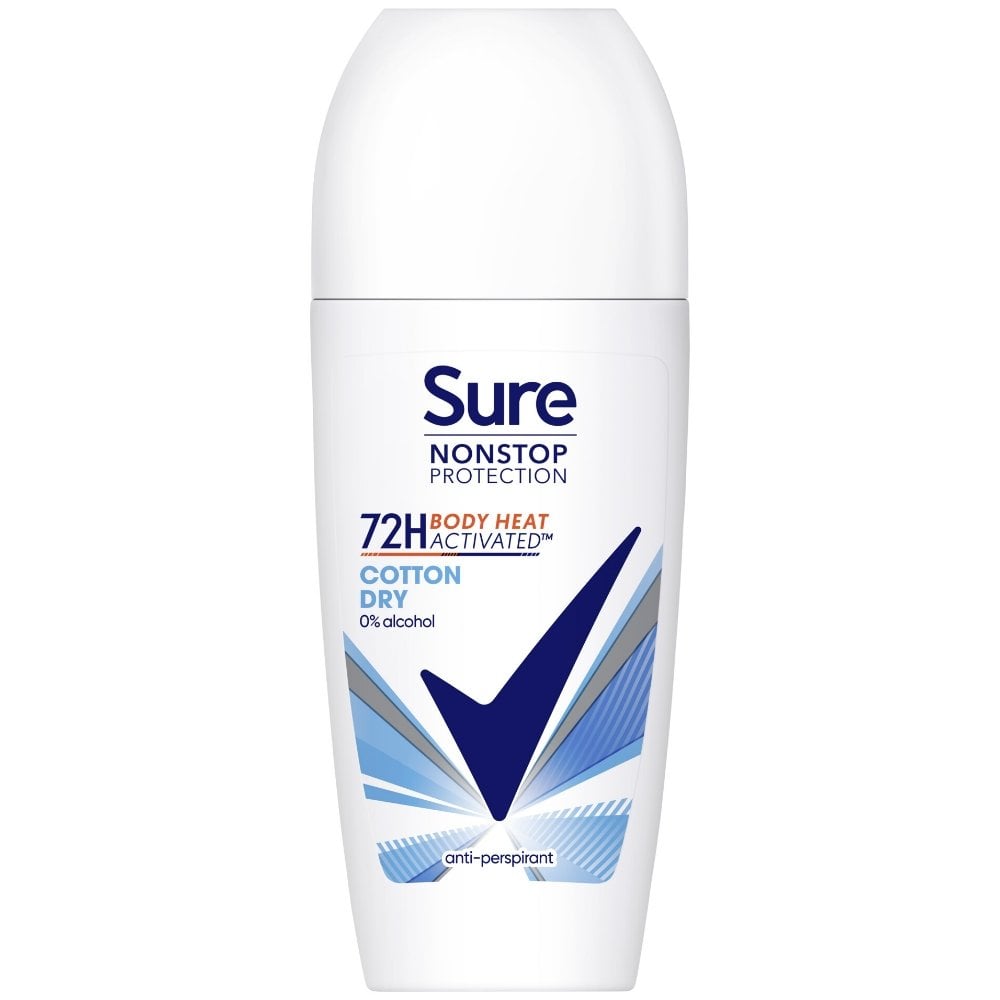 Sure Nonstop Protection 72h Cotton Dry Anti-Perspirant Deodorant Roll ...