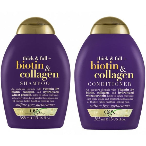 OGX Thick & Full+ Biotin & Collagen Volume Shampoo & Conditioner Twin ...