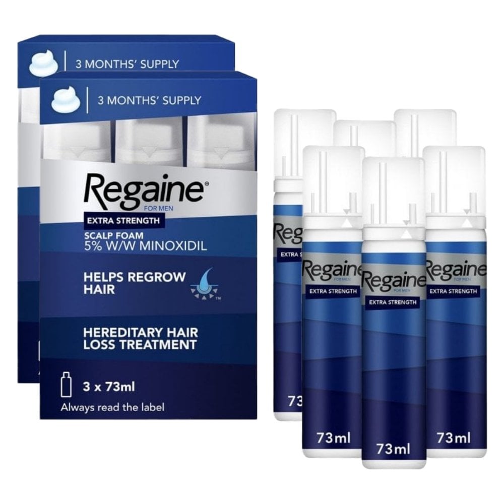 Regaine For Men 5% Extra Strength Regrowth Foam 6 Month Supply – Justmylook
