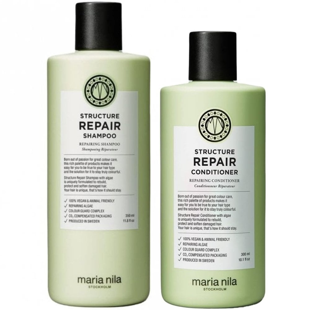 Maria Nila Structure Repairing Shampoo 350ml & Conditioner 300ml Twin ...