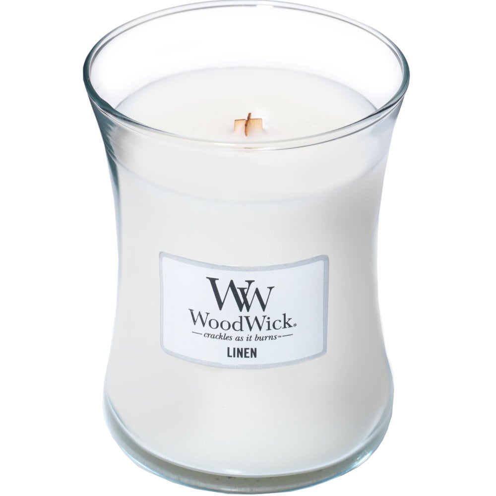 WoodWick Linen Medium Hourglass Jar Candle – Justmylook