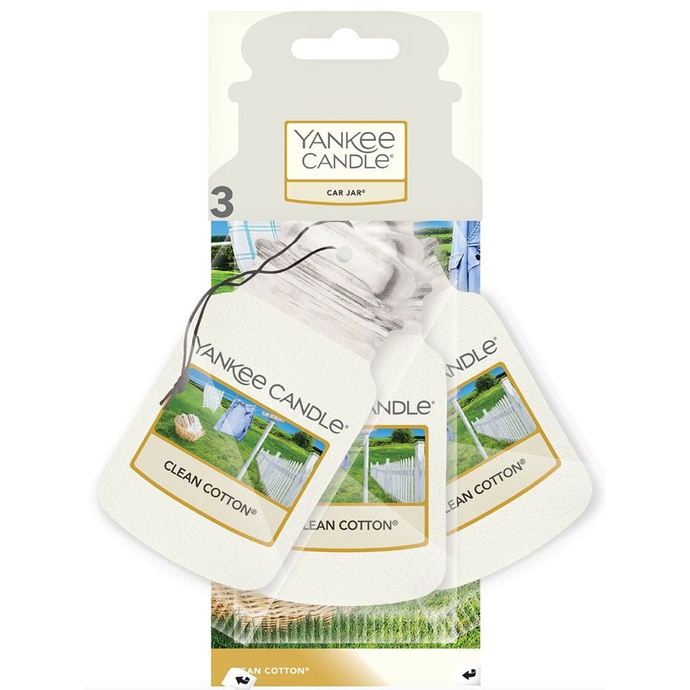 Yankee Candle Clean Cotton Car Jar Air Freshener Pack of 3 – Justmylook