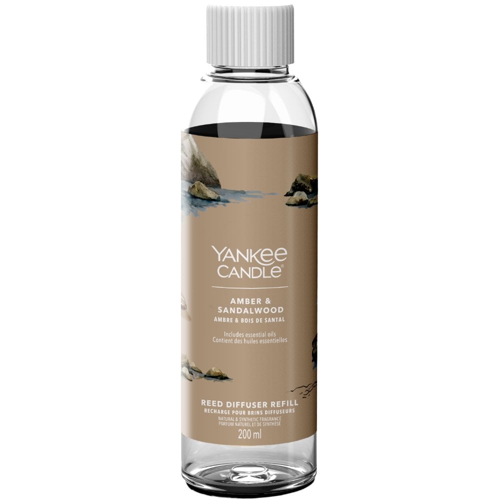 Yankee Candle Signature Reed Diffuser Refill Amber & Sandalwood 200ml ...
